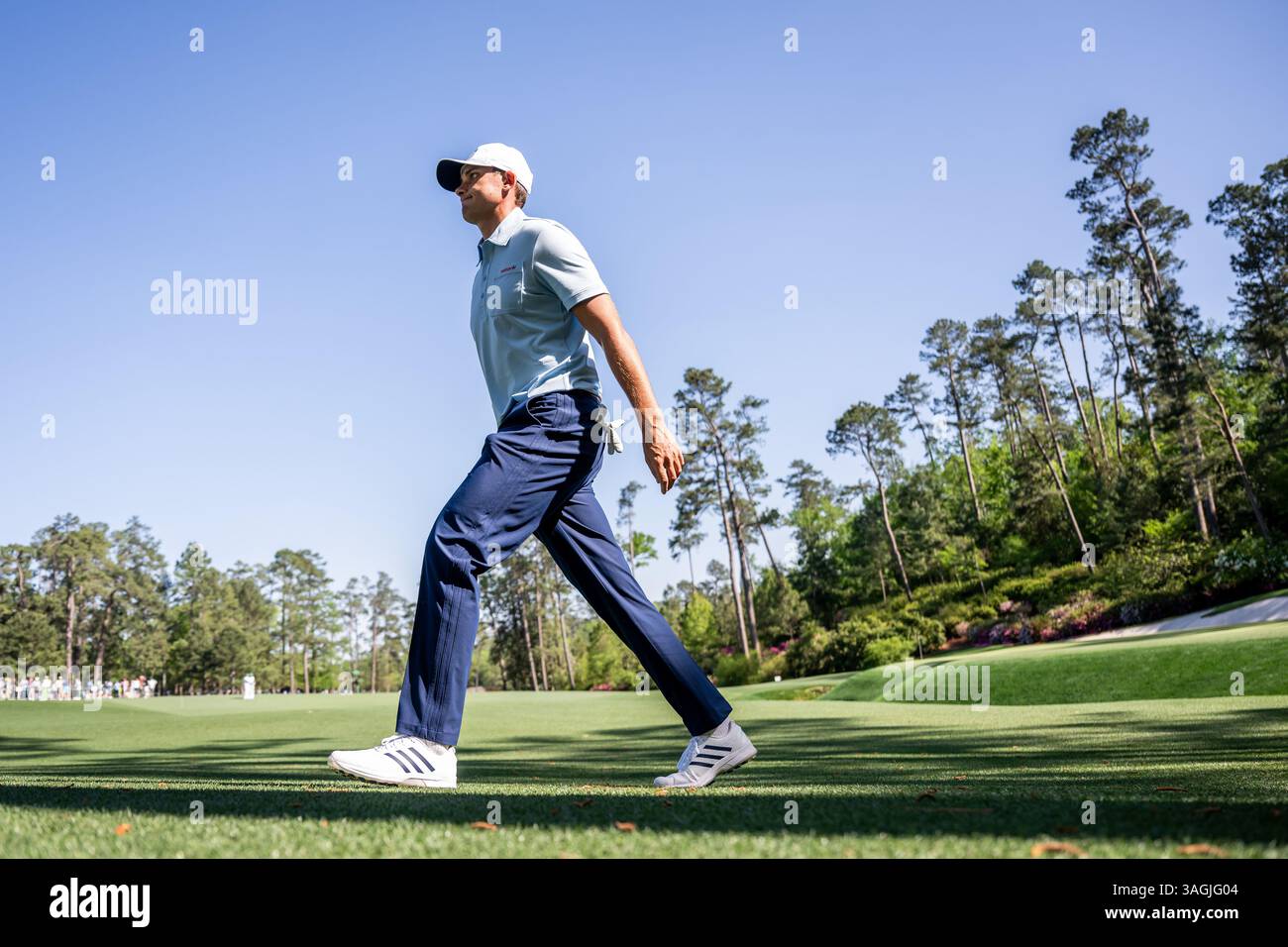 250408 Ludvig Åberg of Sweden during a practice round prior to the 2025 ...