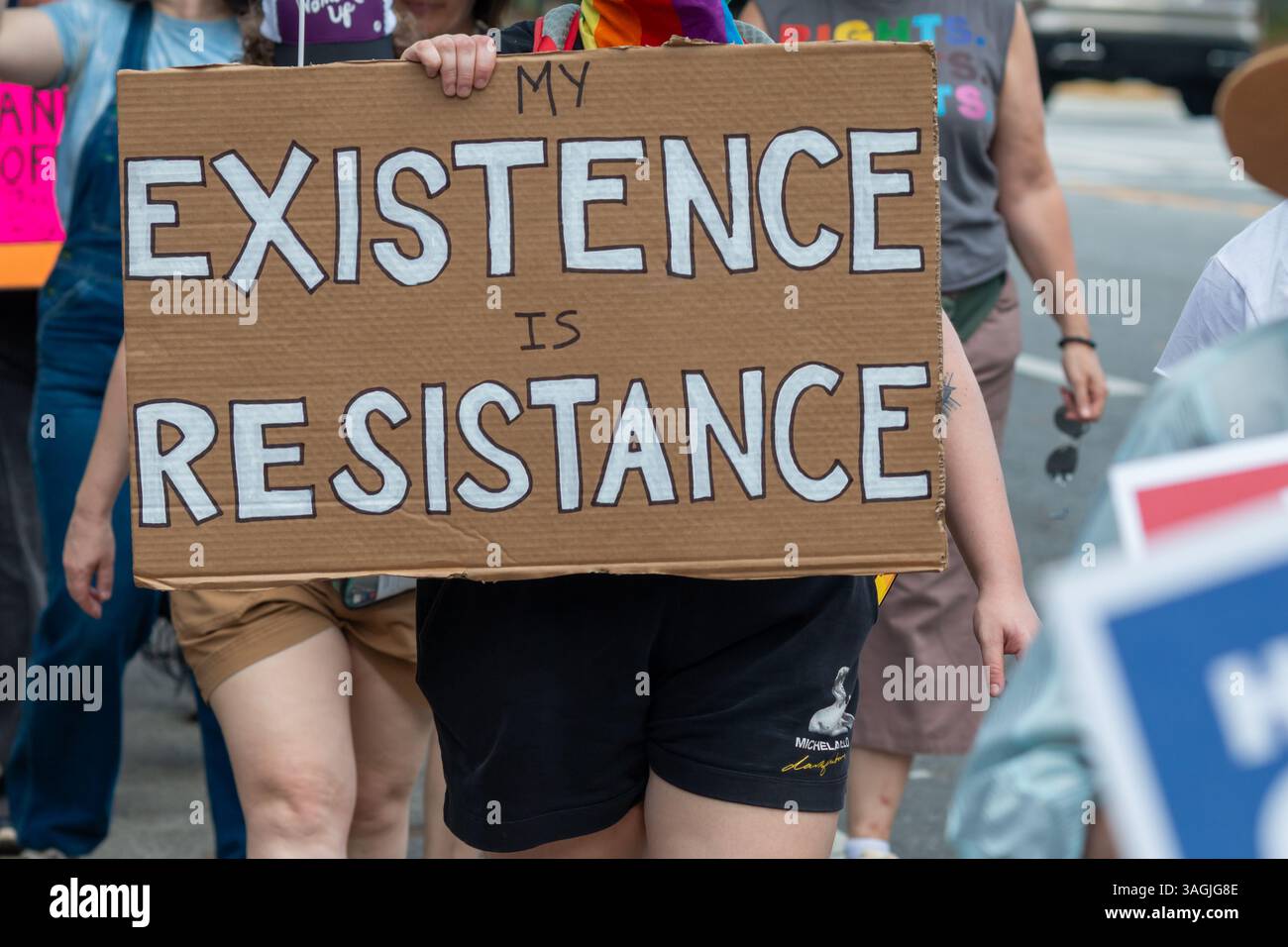 Atlanta, GA / USA - April 5, 2025: Person holds sign reading "My ...