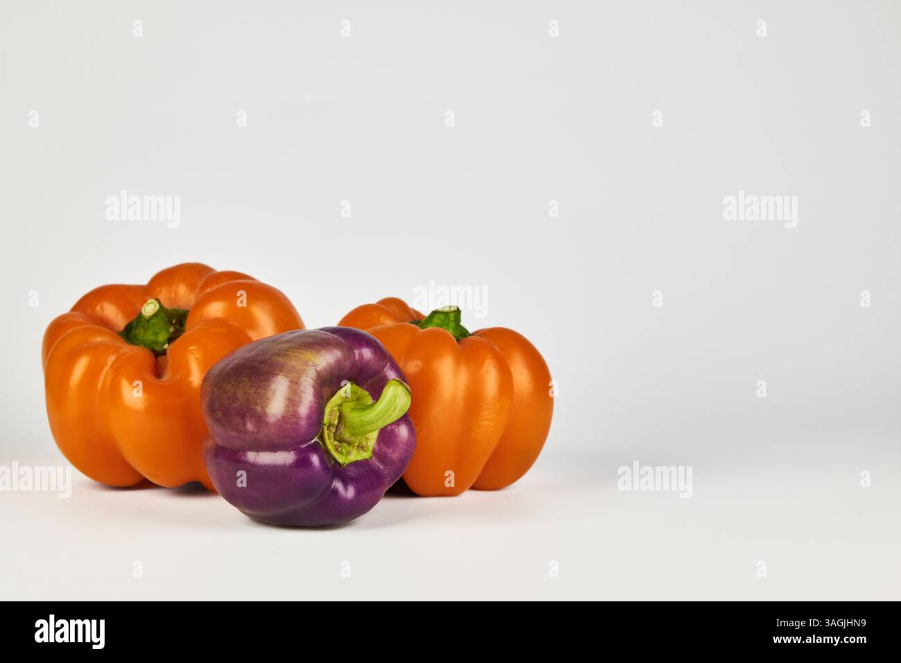 Diverse and colorful variety of bell peppers found naturally in the ...