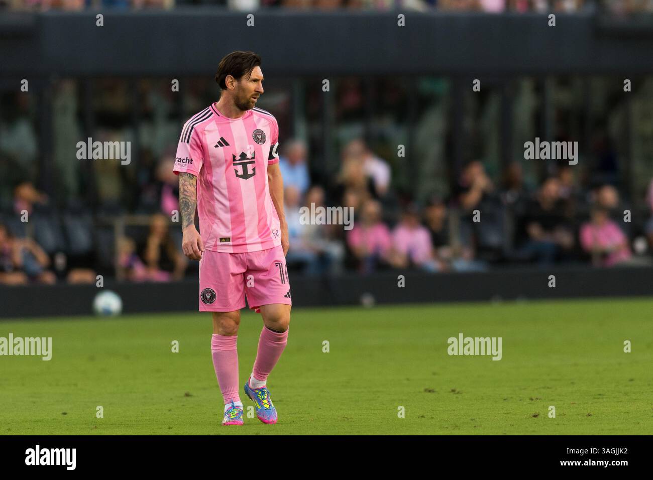 Fort Lauderdale, Florida; USA. Argentine football legend Lionel Messi ...