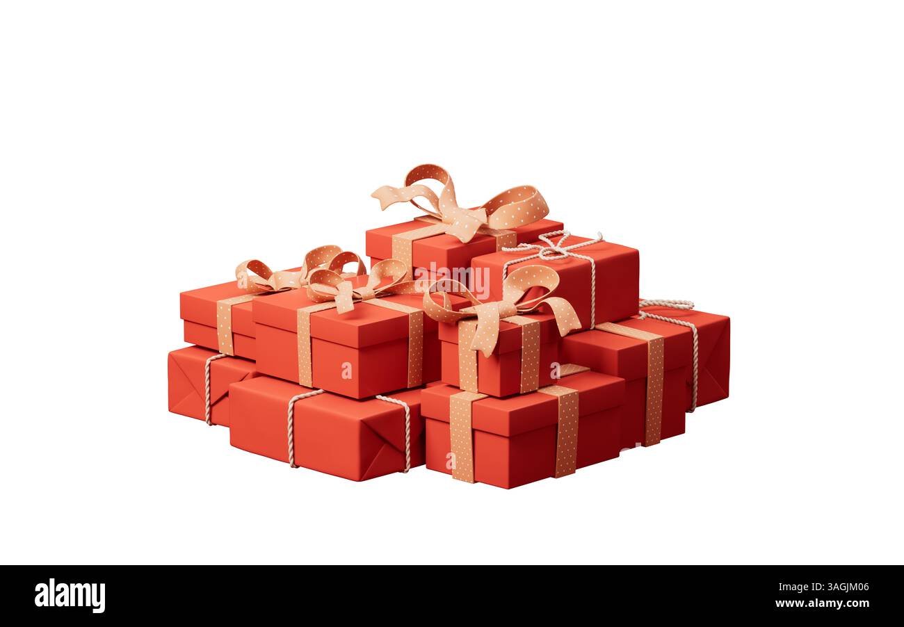 Stack of cartoon style gift boxes, 3d rendering. 3D illustration Stock ...