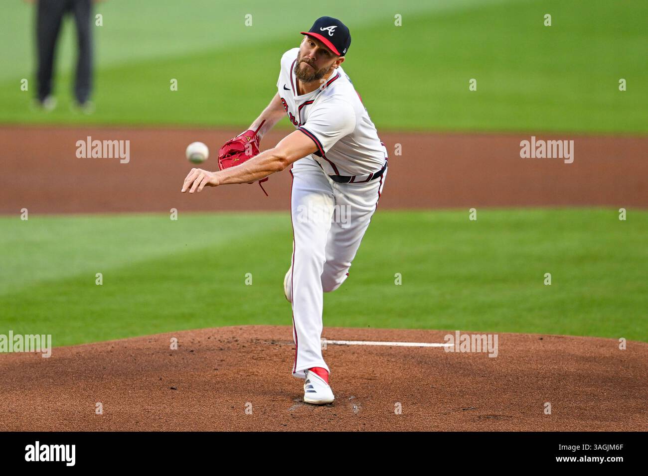 ATLANTA, GA – APRIL 08: Atlanta pitcher Chris Sale (51) throws a pitch ...