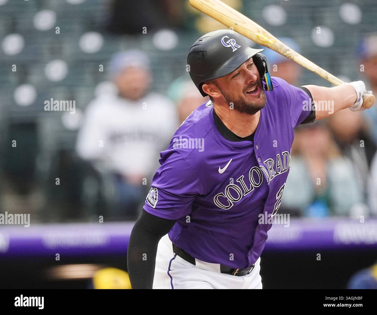 Colorado Rockies' Kris Bryant grounds out against Milwaukee Brewers ...