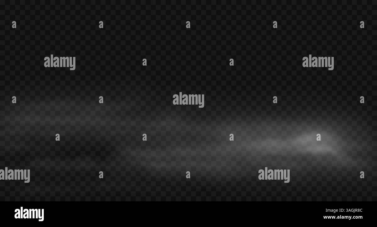 Realistic spreading spooky smoke, steam, fog over surface. Vector ...