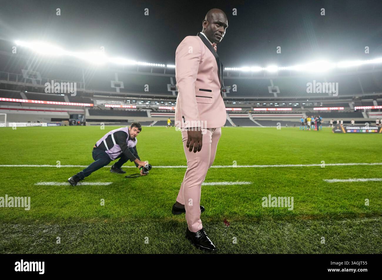 Coach Segundo Castillo of Ecuador's Barcelona stands at the sideline ...