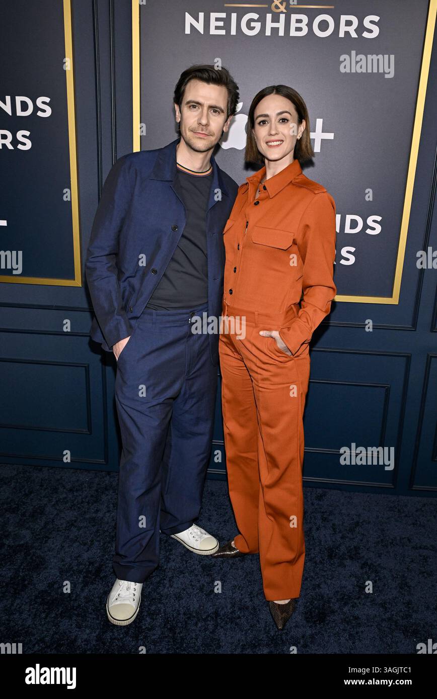 Heather Lind, right, and Federico Rodriguez attend the Apple TV+ ...
