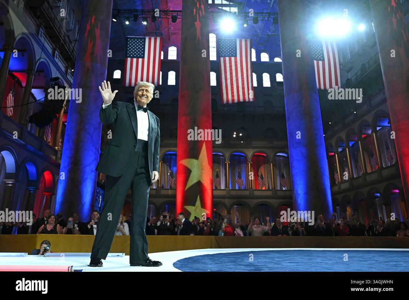 President Donald Trump arrives to speak at the National Republican ...