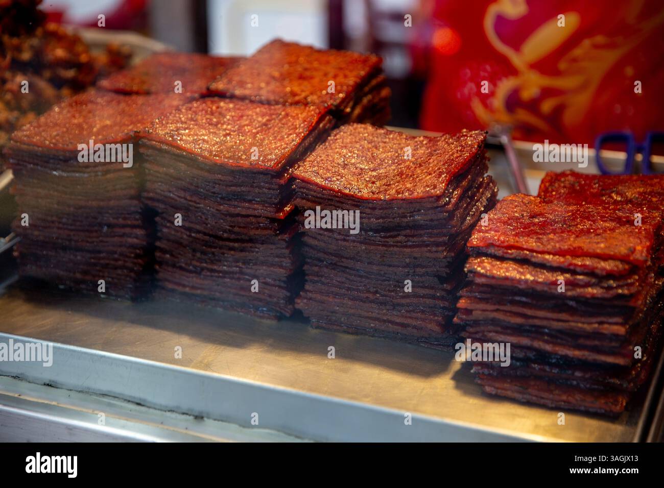 Chinese Dried Pork as street food Stock Photo - Alamy