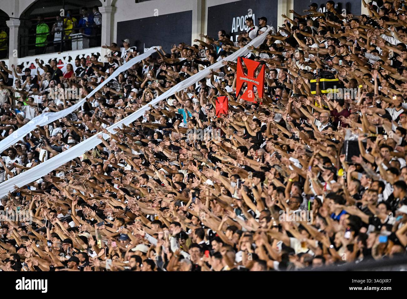 Estádio São Januário RIO DE JANEIRO, BRAZIL - APRIL 08: Supporters having fun during the Copa ...
