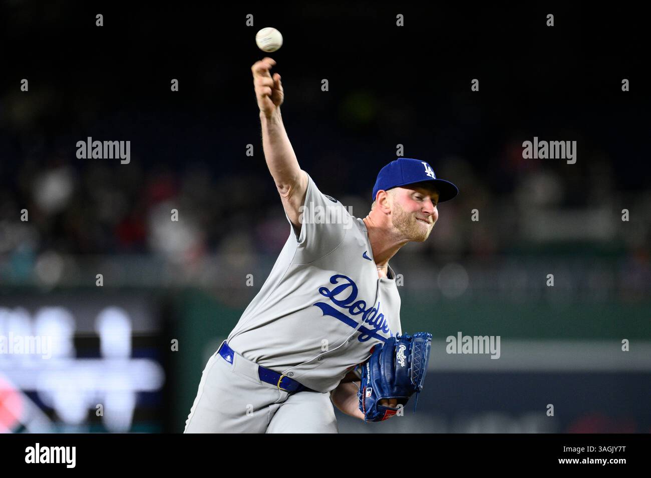 Los Angeles Dodgers relief pitcher Ben Casparius throws during the ...