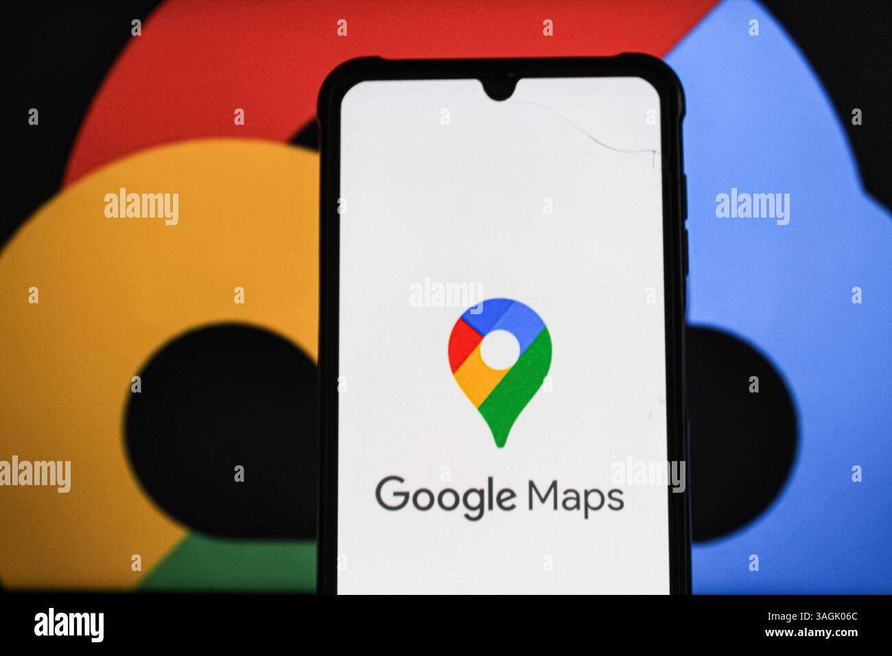 In this photo illustration, the Google Maps logo is seen displayed on a ...