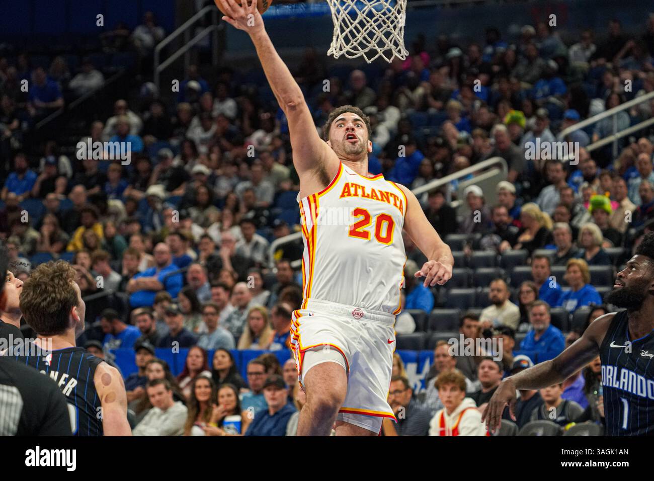 Orlando, Florida, USA, April 8, 2025, Atlanta Hawks forward Georges ...