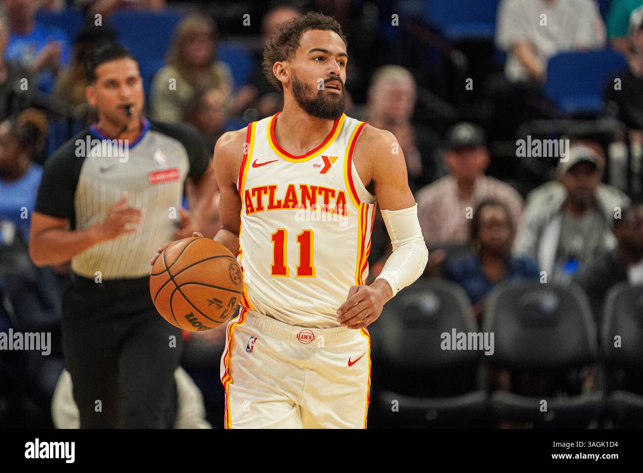 Orlando, Florida, USA, April 8, 2025, Atlanta Hawks guard Trae Young ...