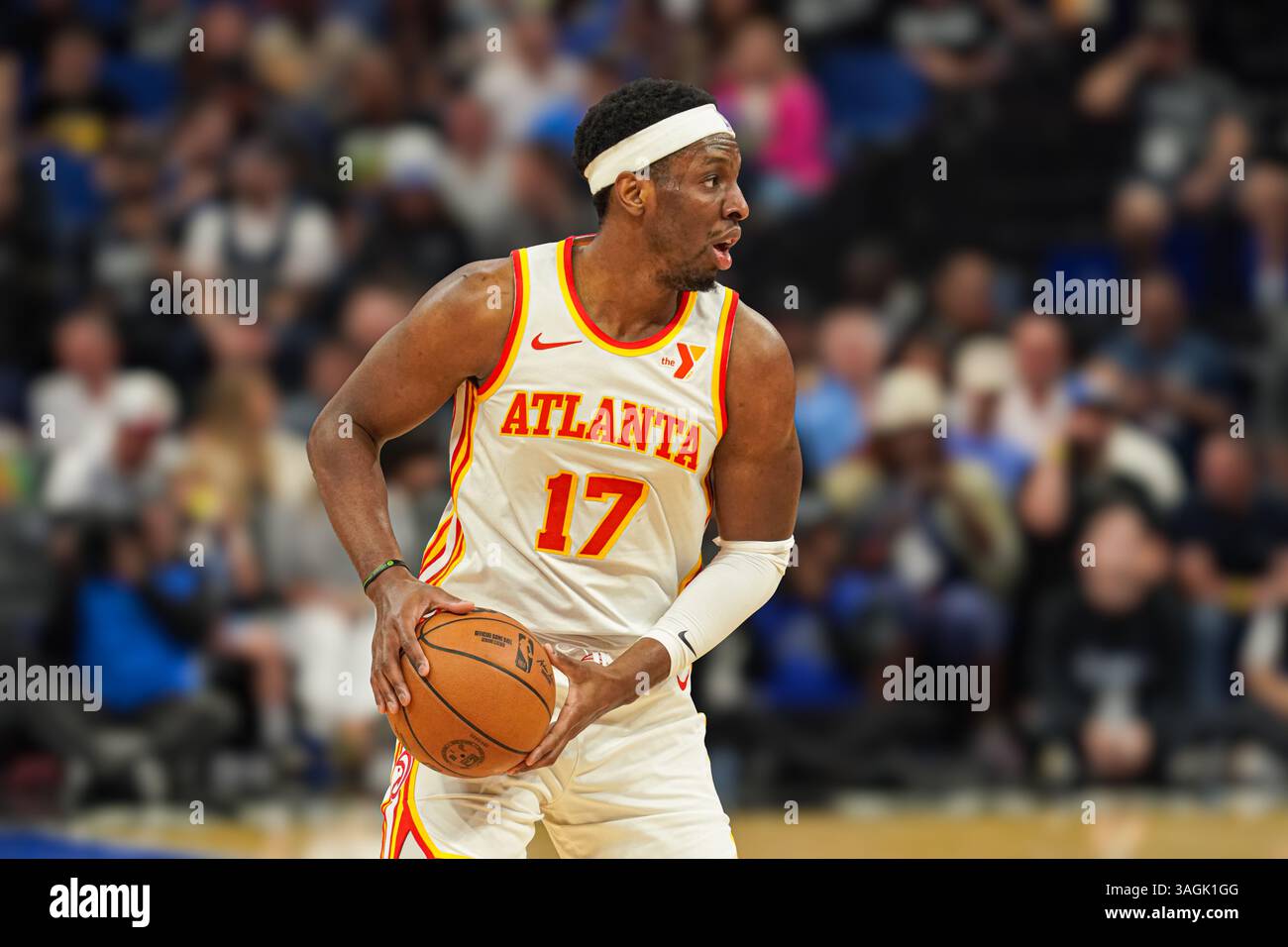 Orlando, Florida, USA, April 8, 2025, Atlanta Hawks center Onyeka ...