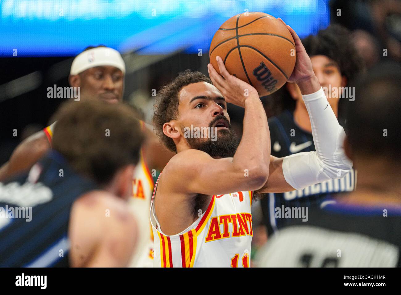 Orlando, Florida, USA, April 8, 2025, Atlanta Hawks guard Trae Young ...