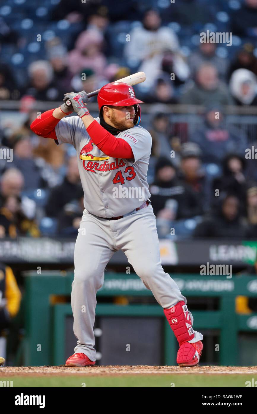 PITTSBURGH, PA - APRIL 08: St. Louis Cardinals catcher Pedro Pagés (43 ...