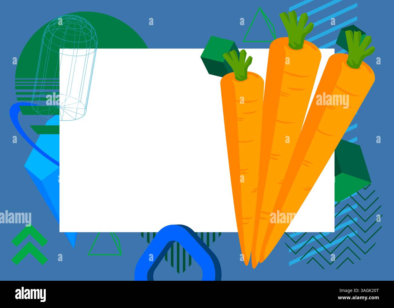 Carrot geometrical graphic retro theme background. Minimal geometric ...