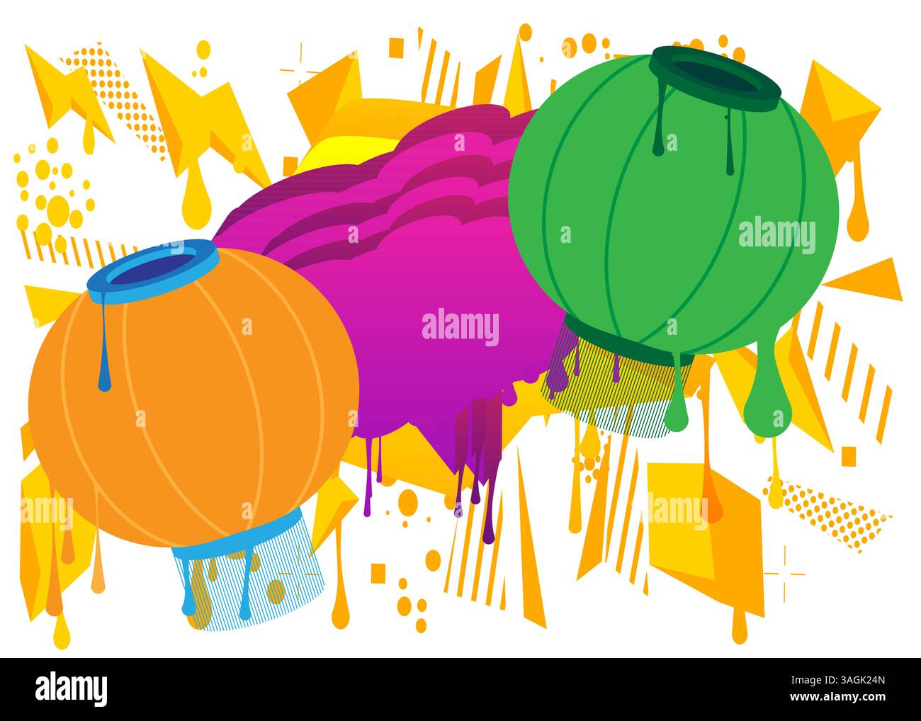 Chinese street painting Stock Vector Images - Alamy