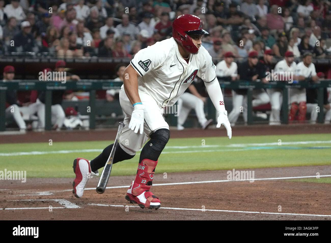 Arizona Diamondbacks' Josh Naylor hits an RBI ground out against the ...