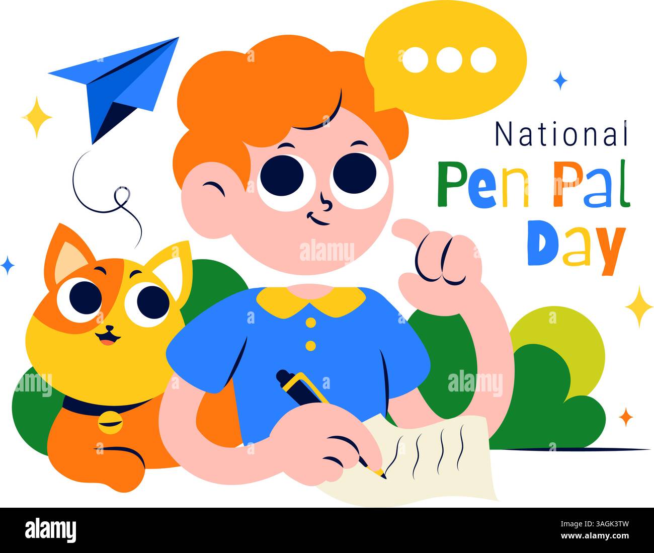 National Pen Pal Day Vector Illustration on June 1 Featuring Someone ...