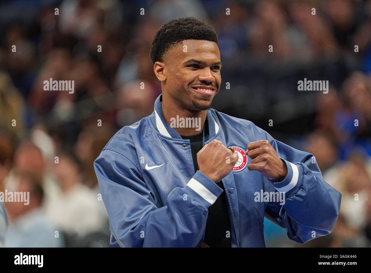 Orlando, Florida, USA, April 8, 2025, Olympic Boxer Omari Jones at the ...