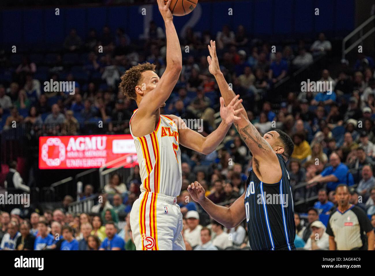 Orlando, Florida, USA, April 8, 2025, Atlanta Hawks guard Dyson Daniels ...