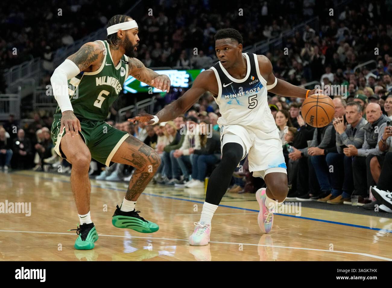 Minnesota Timberwolves' Anthony Edwards drives to the basket against ...