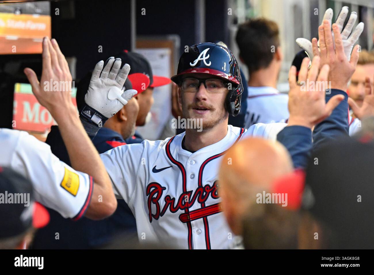ATLANTA, GA – APRIL 08: Atlanta catcher Sean Murphy (12) gets high ...