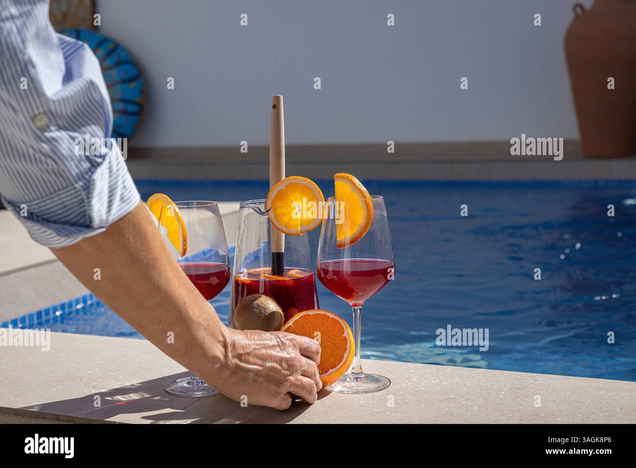Pool party sangria pitcher hi-res stock photography and images - Alamy