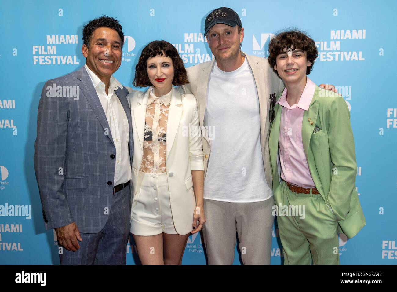 MIAMI, FL - APRIL 8: Actor Oscar Nuñez, actress Christina Brucato ...