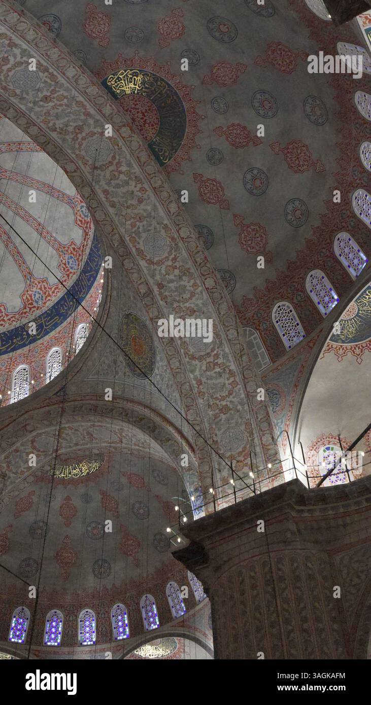 Hagia Sophia Istanbul Byzantine Mosaics: Interior dome ceiling details showcasing 15th-century ...