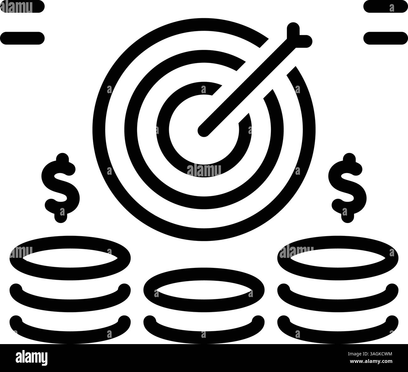 Financial target icon vector Black and White Stock Photos & Images - Alamy