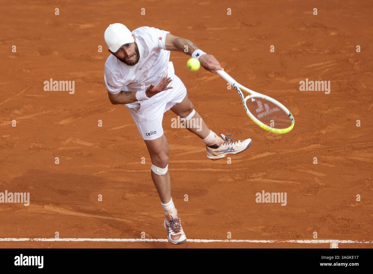 Corentin Moutet of France during day three of the Rolex Monte-Carlo ...