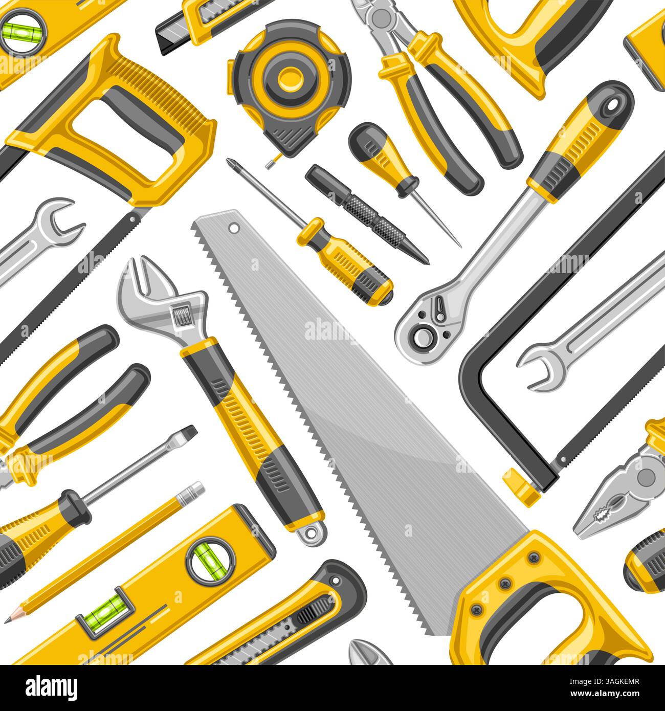 Vector Handyman Tools seamless pattern, decorative background with ...