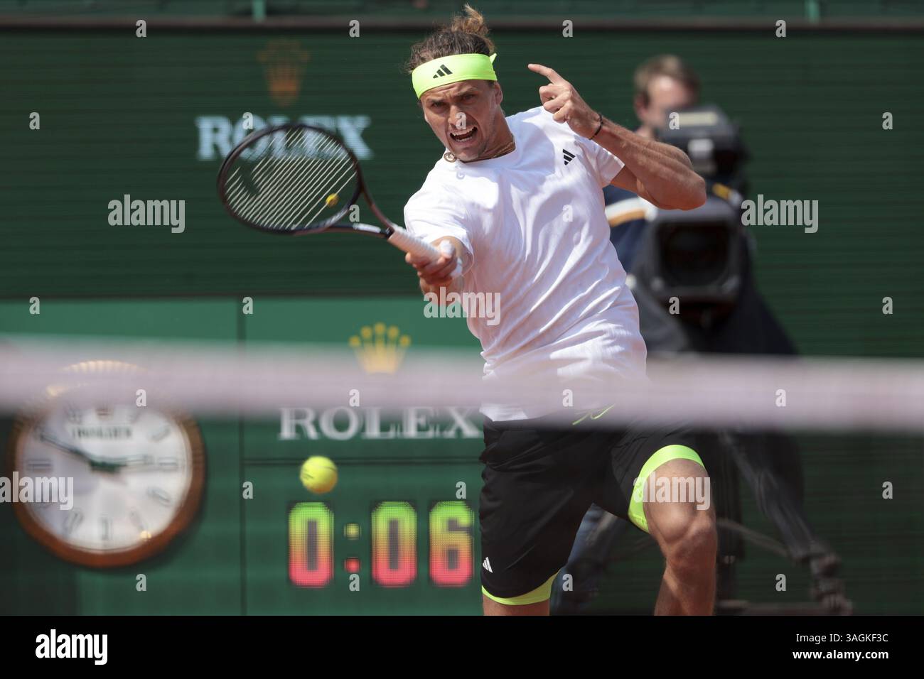 Alexander Zverev of Germany during day three of the Rolex Monte-Carlo ...