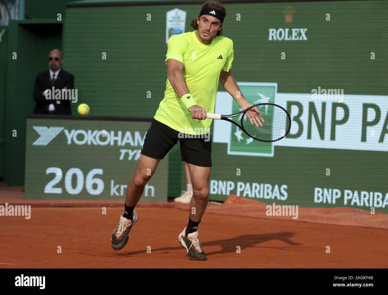 Stefanos Tsitsipas of Greece during day three of the Rolex Monte-Carlo ...