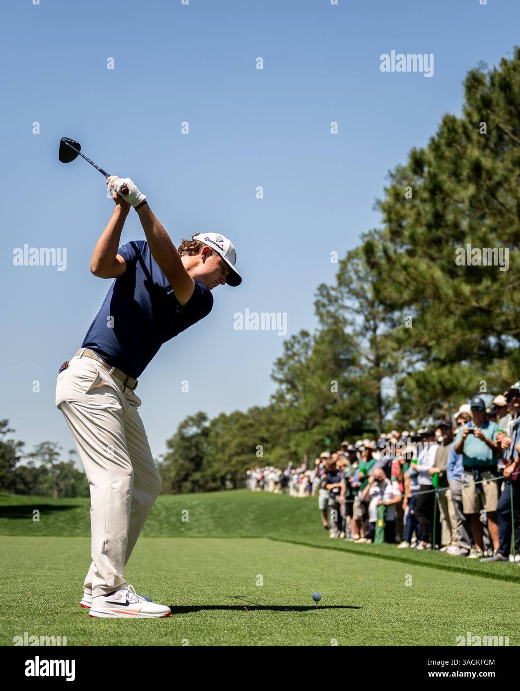 250408 Noah Kent of the United States during a practice round prior to ...