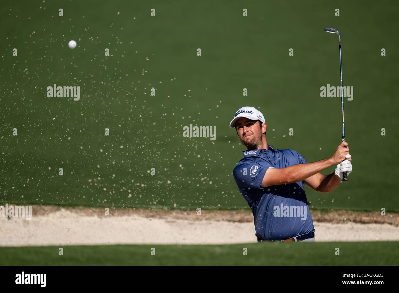 250408 Davis Riley of the United States during a practice round prior ...