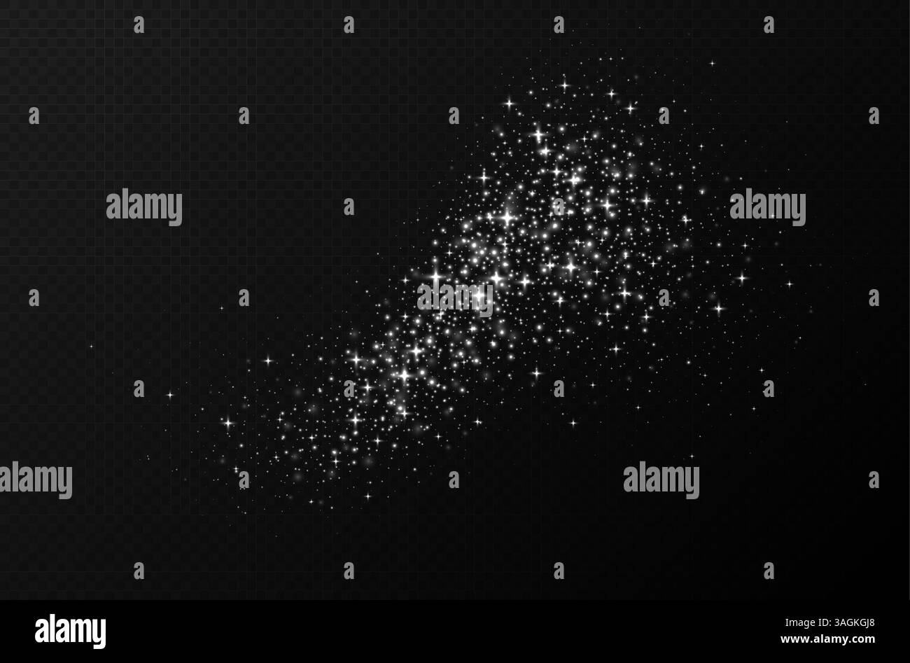 White sparkling stars, shiny particles light effect, transparent flying stardust texture Stock ...