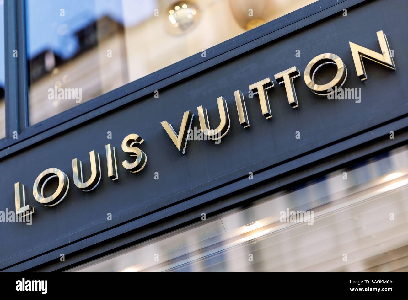 Munich, Germany. 06th Apr, 2025. The lettering Louis Vuitton can be ...
