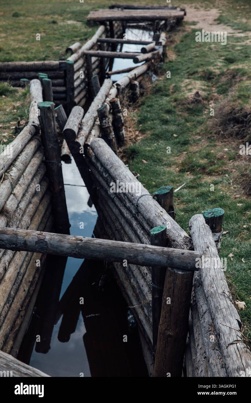 trenches in the ground with water Stock Photo - Alamy