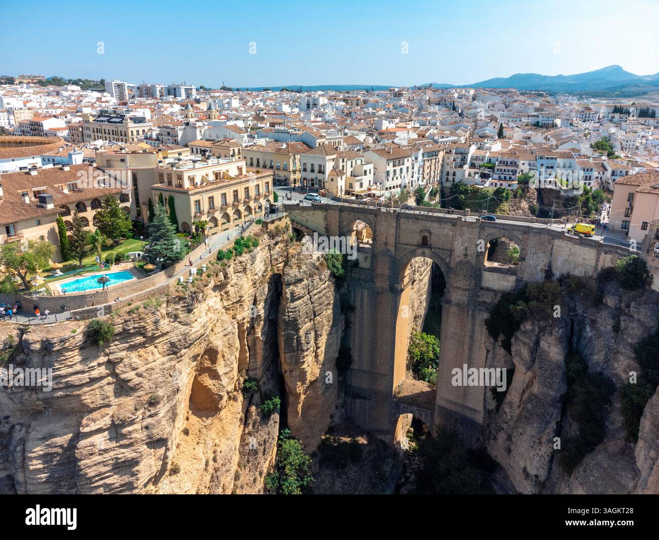 Dramatic Aerial View of Puente Nuevo Bridge in Ronda, Spain Stock Photo - Alamy