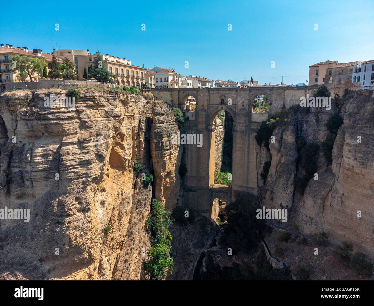 Ronda's Iconic Puente Nuevo Bridge - Architectural Marvel in Aerial Perspective Stock Photo - Alamy