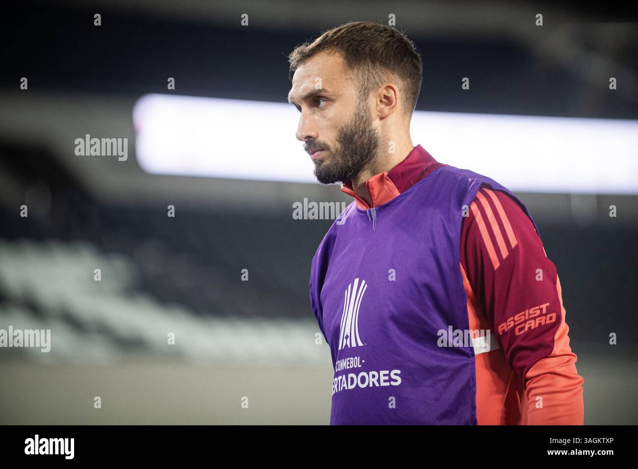 Germán Pezzella of River Plate looks on during a Copa CONMEBOL ...