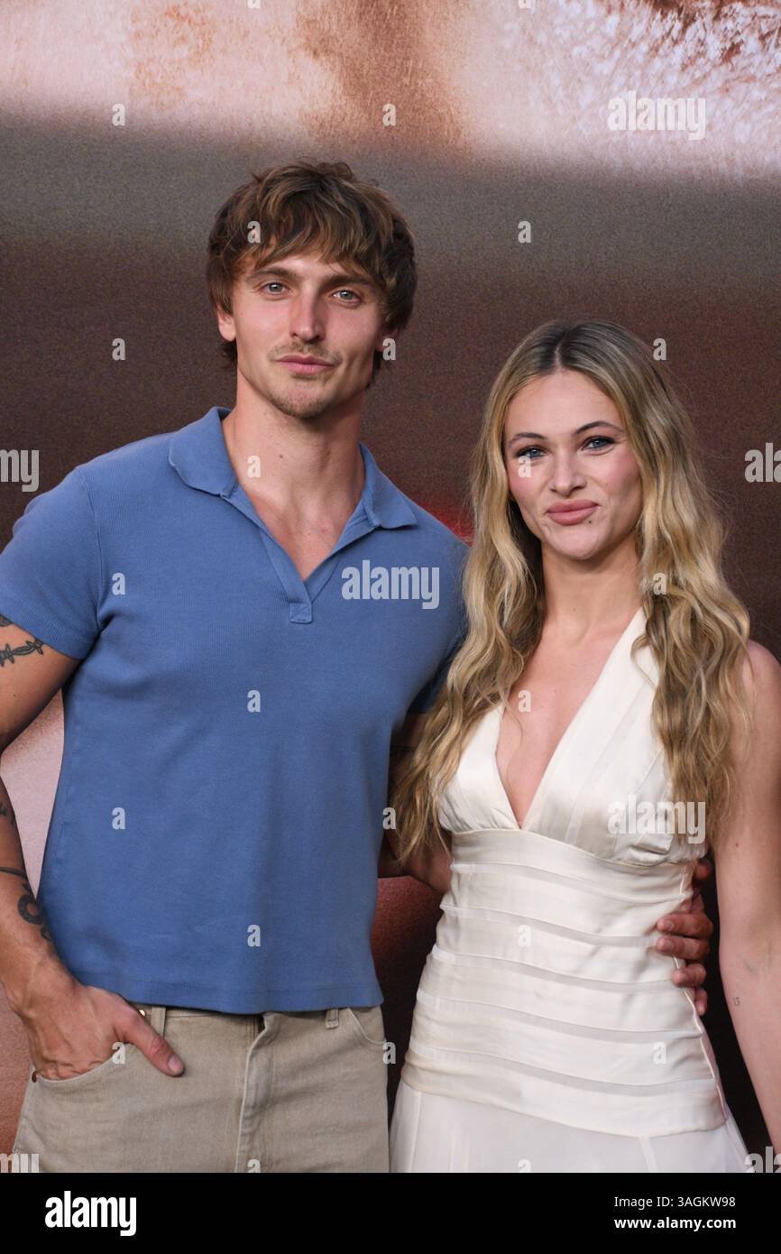 Hollywood, California, USA 8th April 2025 Actor Hart Denton and Elysee ...