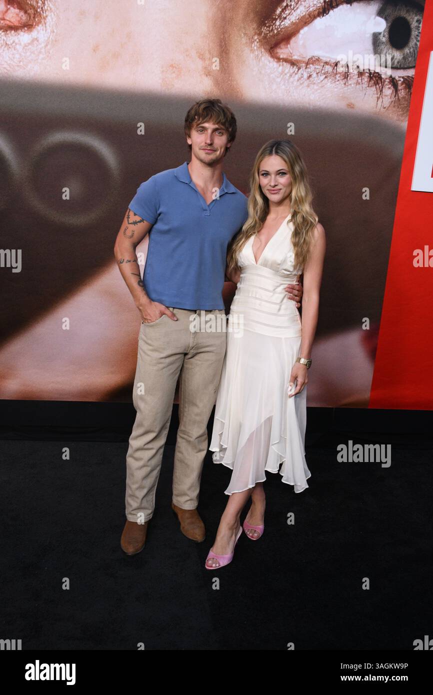 Hollywood, California, USA 8th April 2025 Actor Hart Denton and Elysee ...