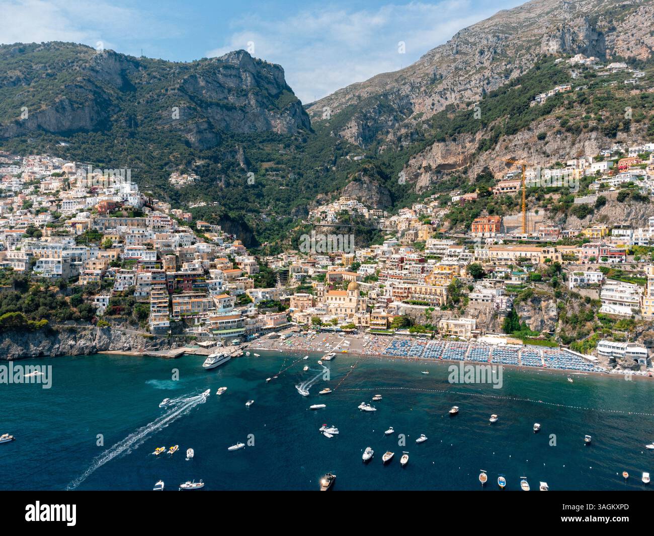 Aerial View of Positano on the Amalfi Coast – Hilltop Italian ...