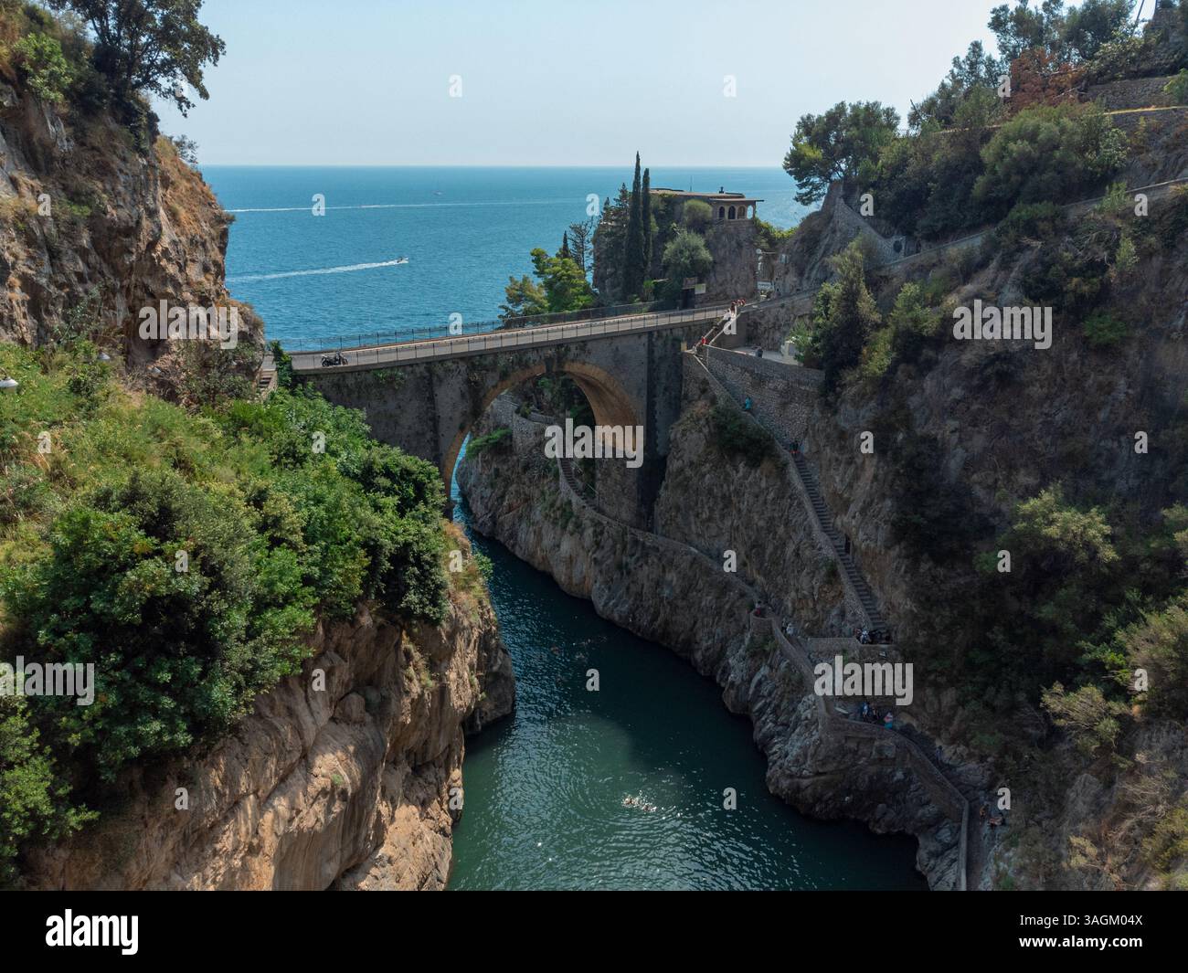Aerial View of Fiordo di Furore on the Amalfi Coast – Iconic Bridge ...