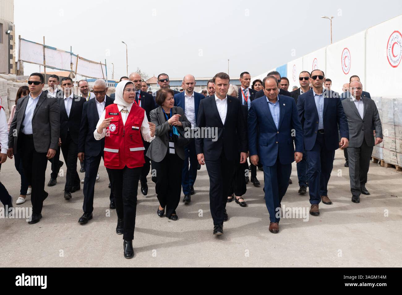 El Arish, Egypt. 08th Apr, 2025. French President Emmanuel Macron and ...