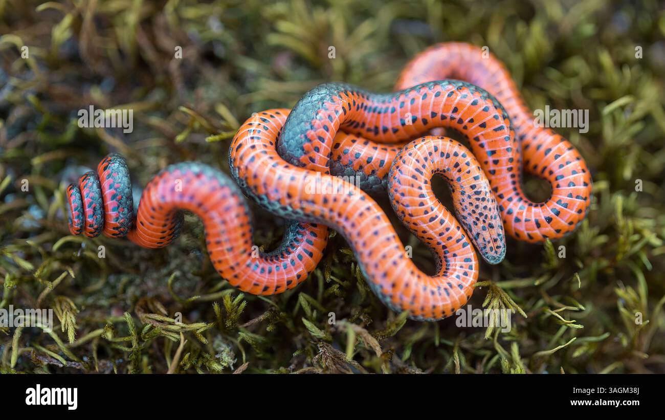 Pacific ring-necked snake playing dead. Henry W. Coe State Park, Santa ...
